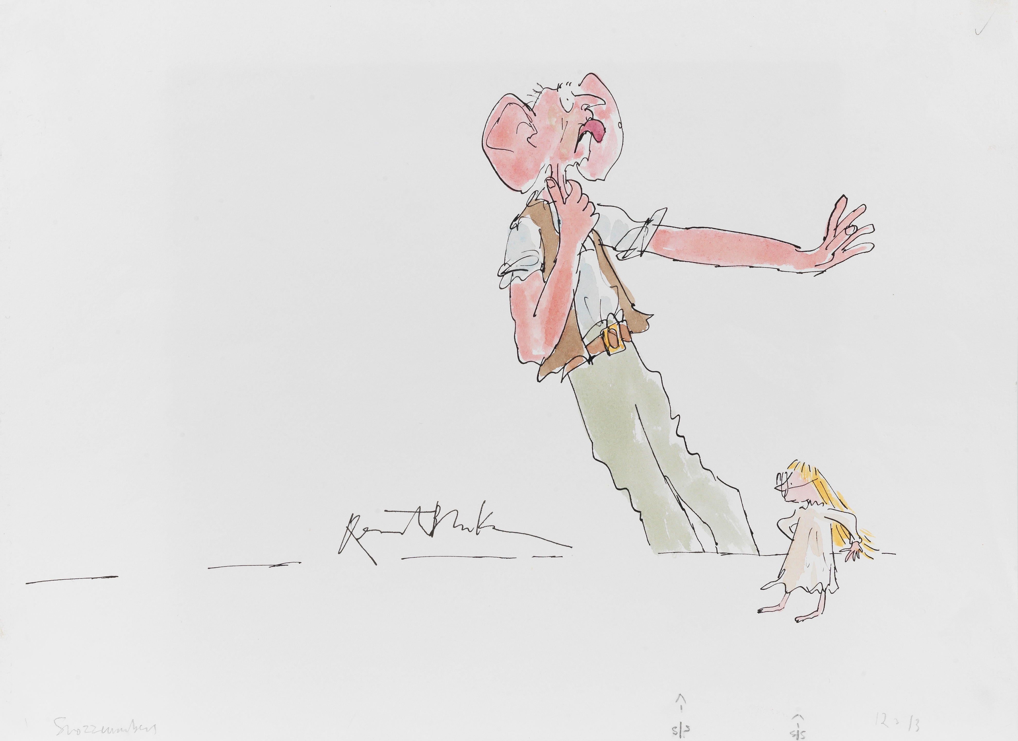 Quentin Blake | Illustration for Snozzcumbers from The BFG (unframed ...