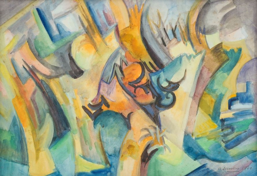Andrée Simon | Tree trunks (1940) (1940) | MutualArt