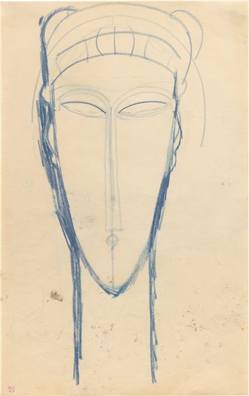 Amedeo Modigliani | Tête de face | MutualArt