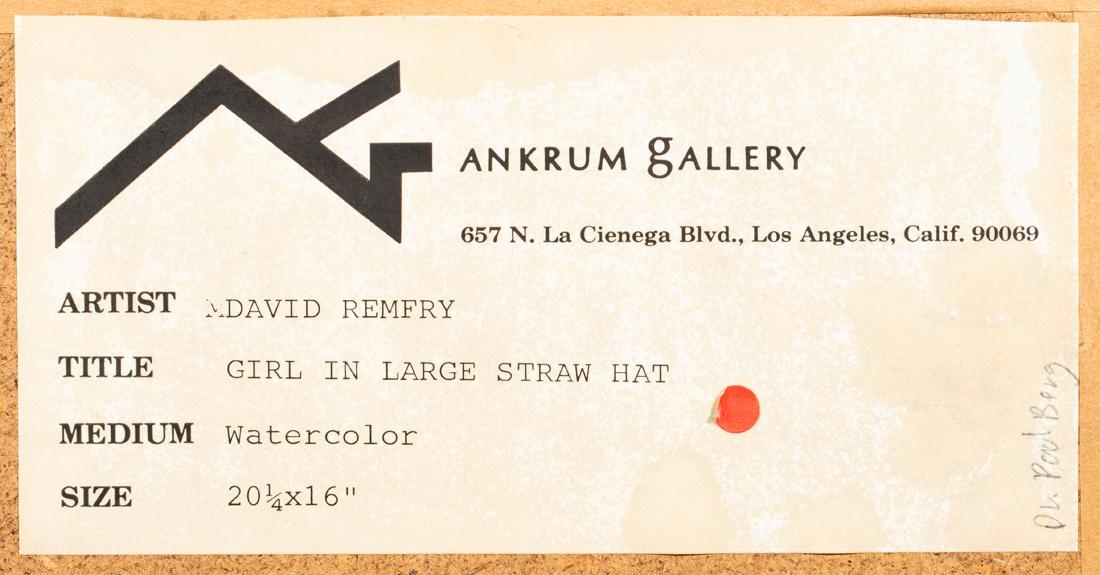 David Remfry | Girl in Large Hat, (1985) | MutualArt