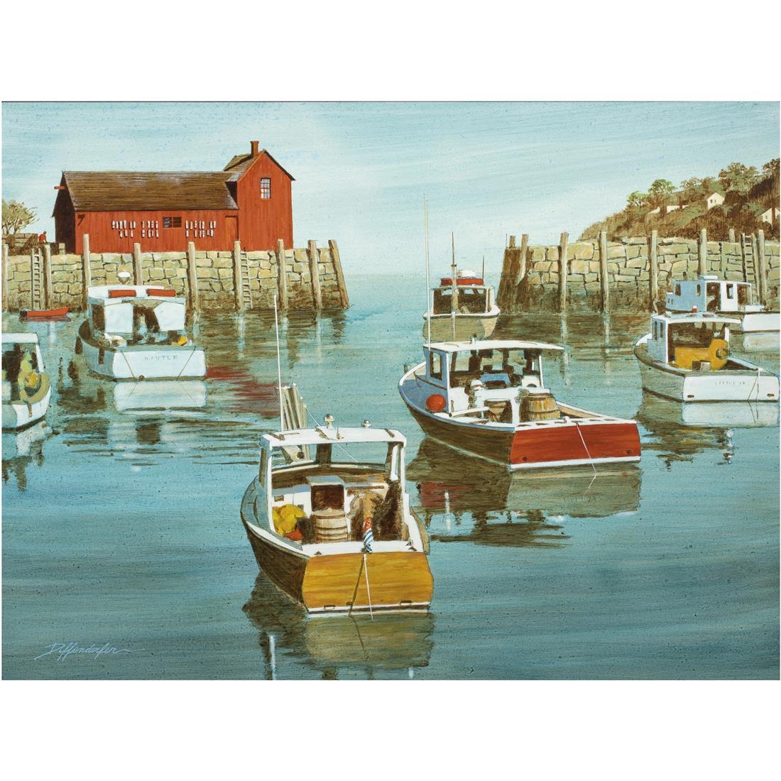 Edward Diffenderfer | Boats and Red Barn | MutualArt
