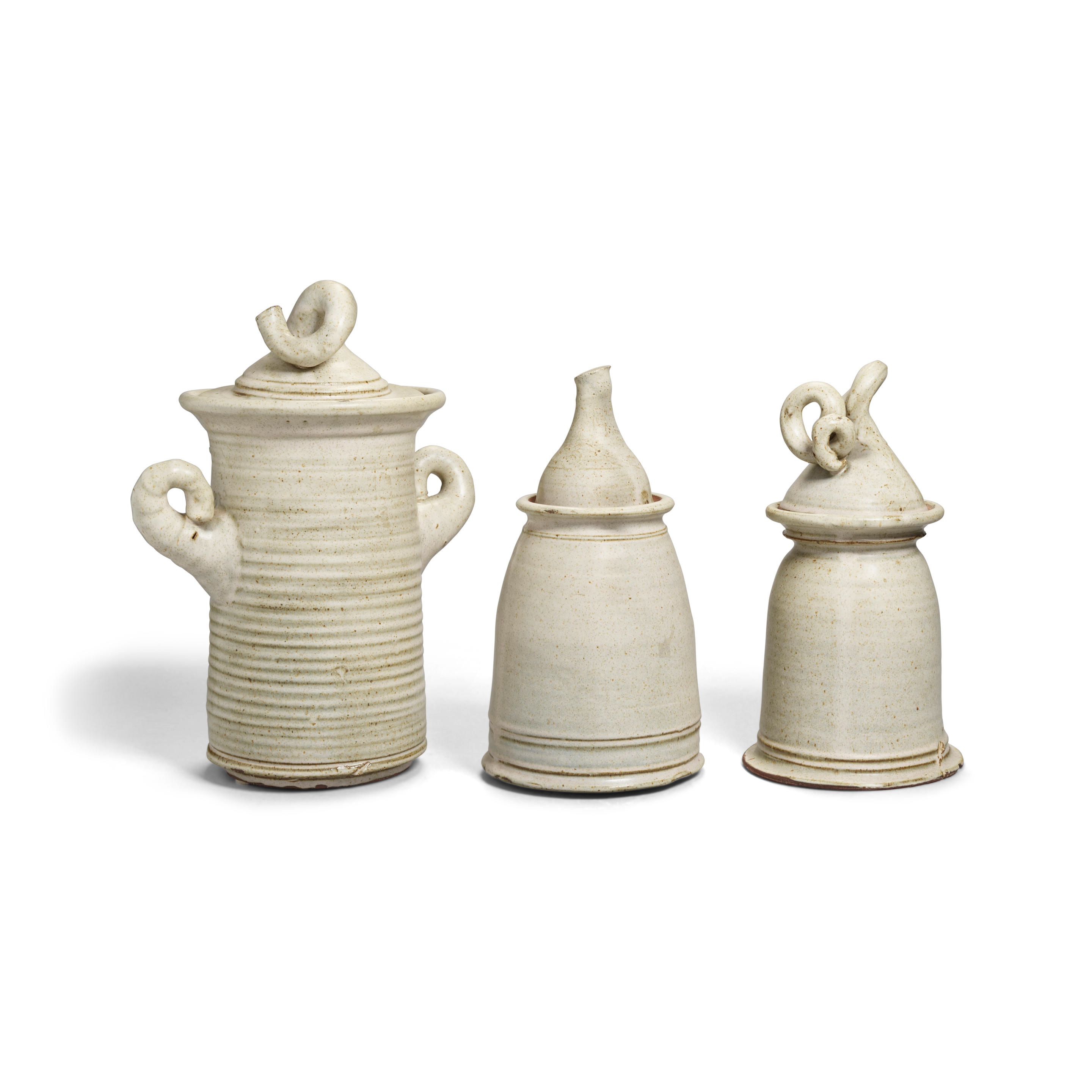 Viola Frey | Three Pots with Lids (Circa 1969) | MutualArt
