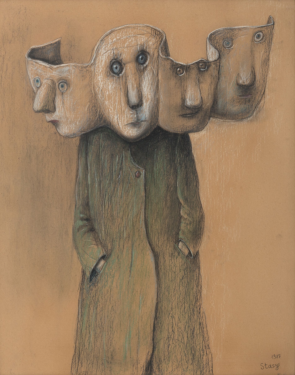 Stasys Eidrigevicius | Zmieniające się twarze (1987) | MutualArt
