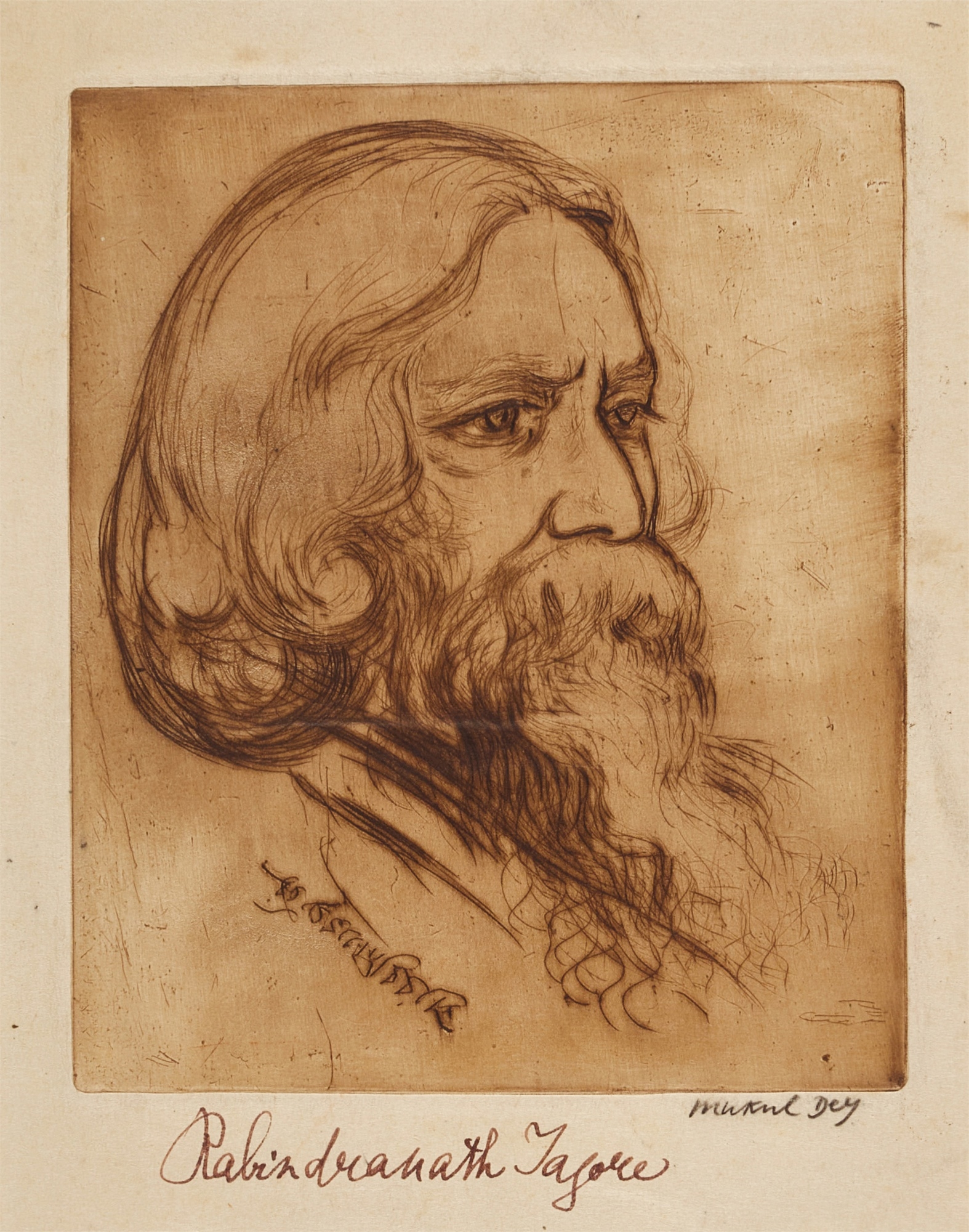 Mukul Dey | Six Portraits of Rabindranath Tagore; Portrait of ...