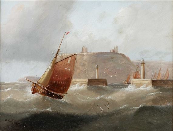 Edward King Redmore | STORMY SEAS OUT OF THE HARBOUR WALLS | MutualArt