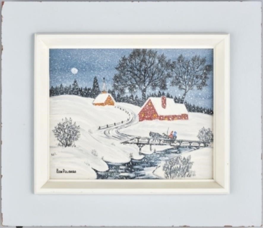 Ben Polidoro | A couple in a sleigh crossing a bridge (82) | MutualArt