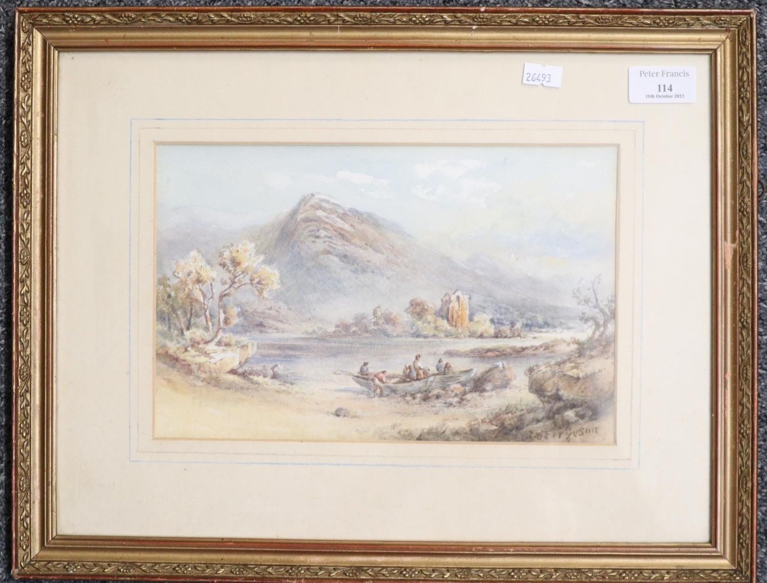 James W. Ferguson | Scottish Loch scene with fishermen | MutualArt