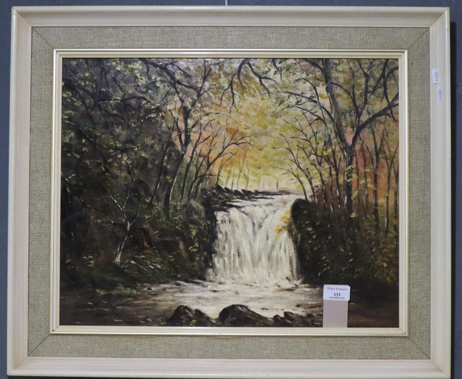 Cyril Osborne | Waterfall scene in woodland | MutualArt