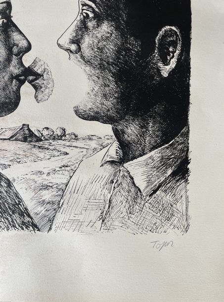 Roland Topor | Le baiser | MutualArt