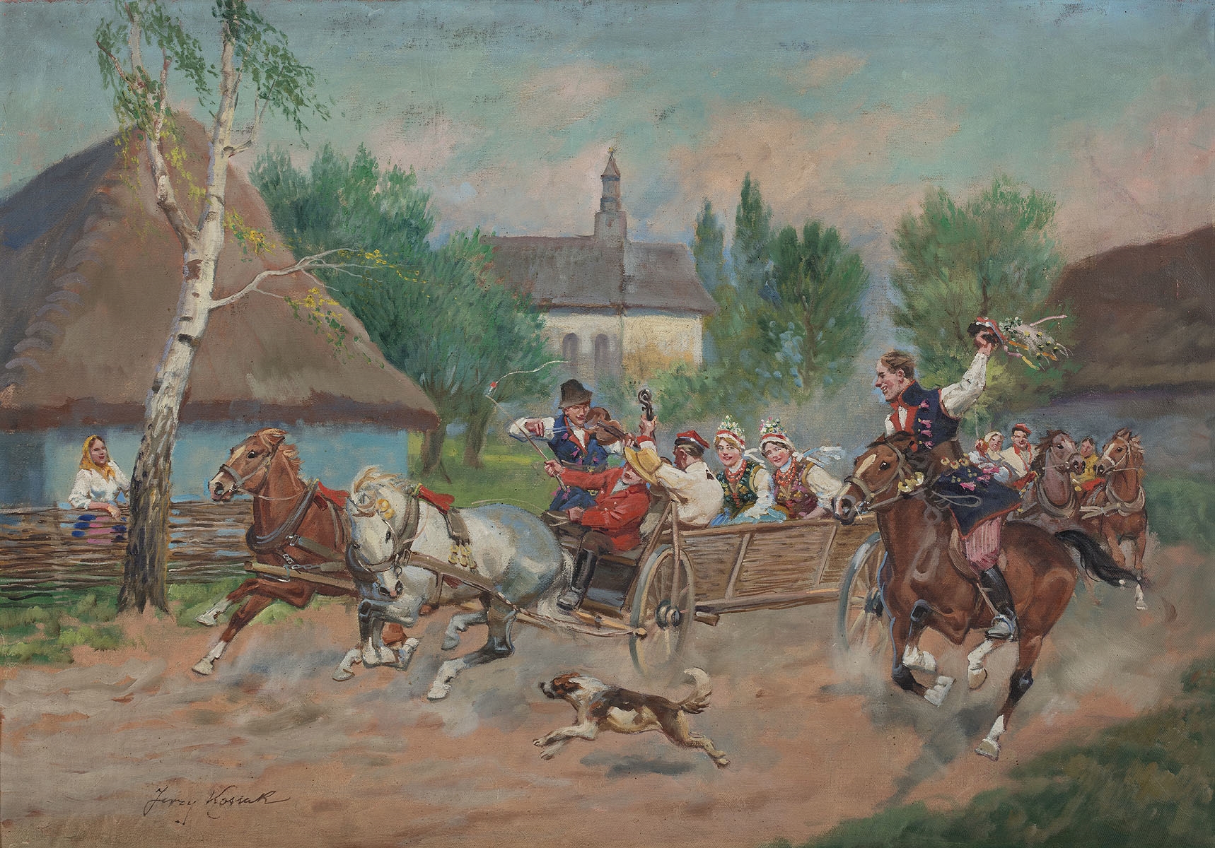 Jerzy Kossak | Wesele krakowskie | MutualArt