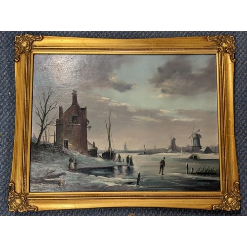 Mike Jeffries | a Dutch frozen waterway scene | MutualArt