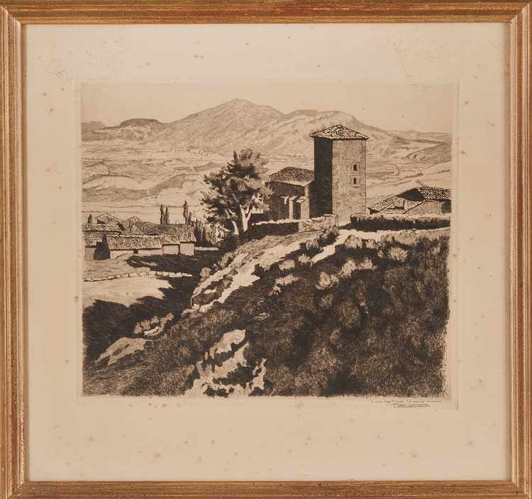 Pierre Labrouche | Village espagnol Eau-forte signée et dédicacée ...