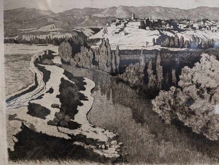 Pierre Labrouche | Village espagnol Eau-forte signée et dédicacée ...