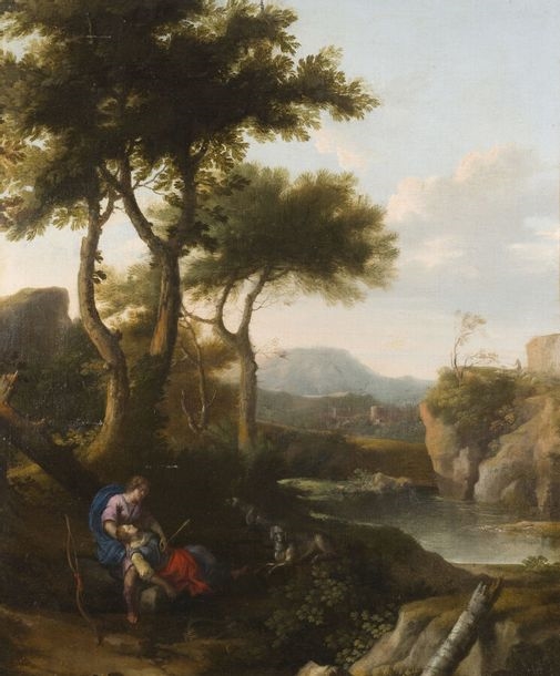 Laurent de La Hyre | Cephalus and Procris in a landscape (Circa 1650 ...