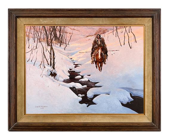 David Mann | Indian on horseback in a canyon | MutualArt