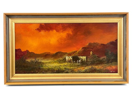 Lester C. Hughes | Lester C Hughes (1938 - 2021) Mountain Pueblo Oil on ...