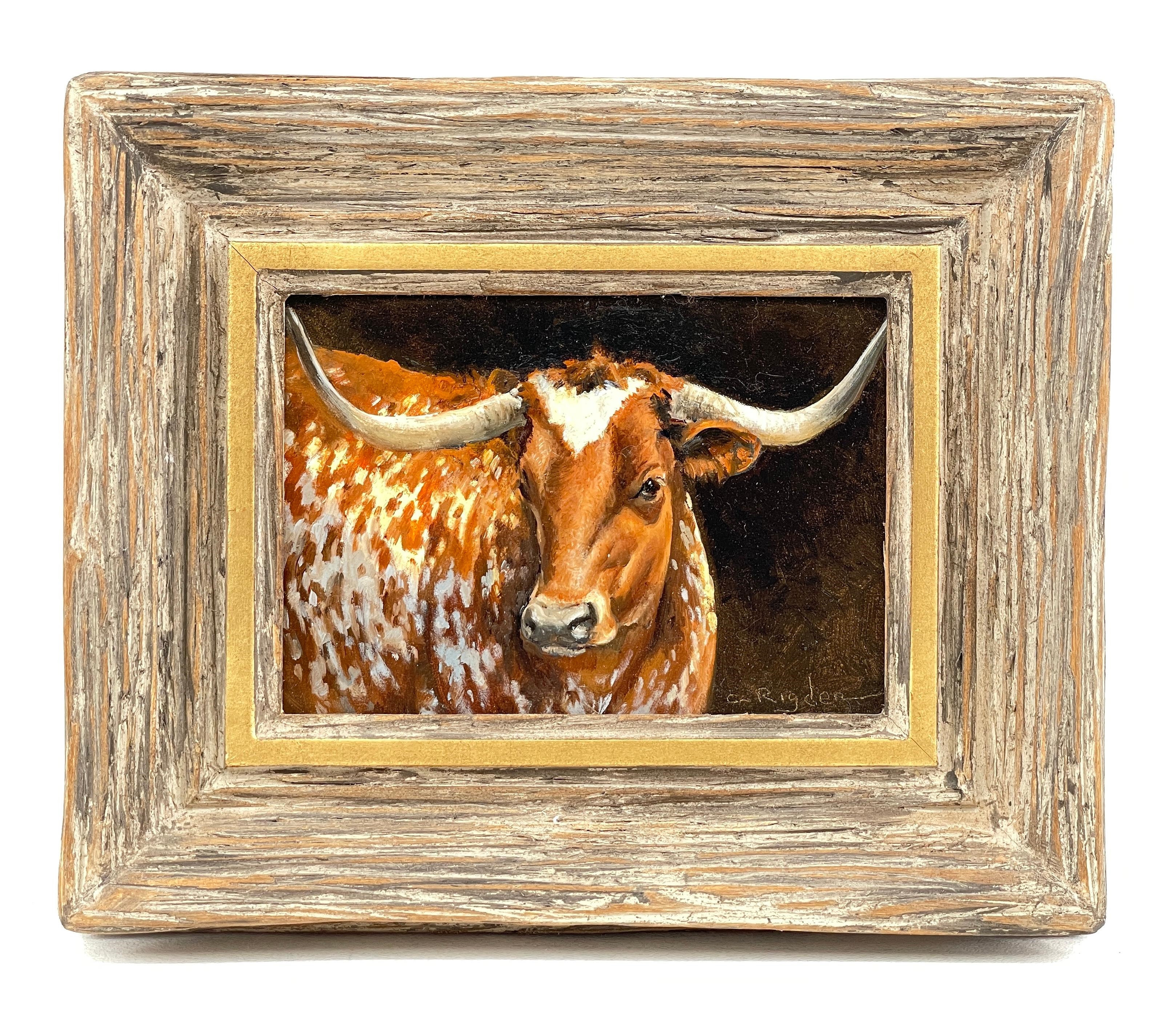Cynthia Rigden | Cynthia Rigden (1943 - 2018) Longhorn Oil on Board ...