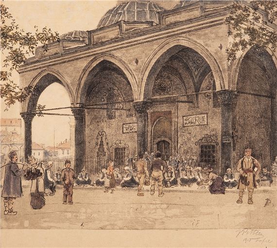 Josef Pitter | In front of the Banja Bashi Mosque in Sofia (1915 ...