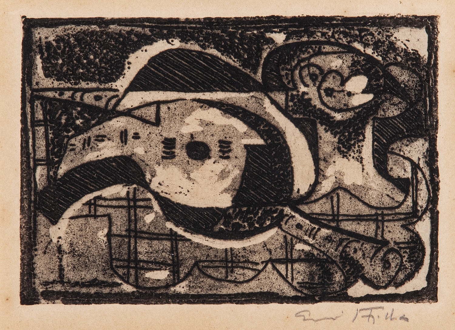 Emil Fiala | Still life with clarinet, mandolin and tray (1969) | MutualArt