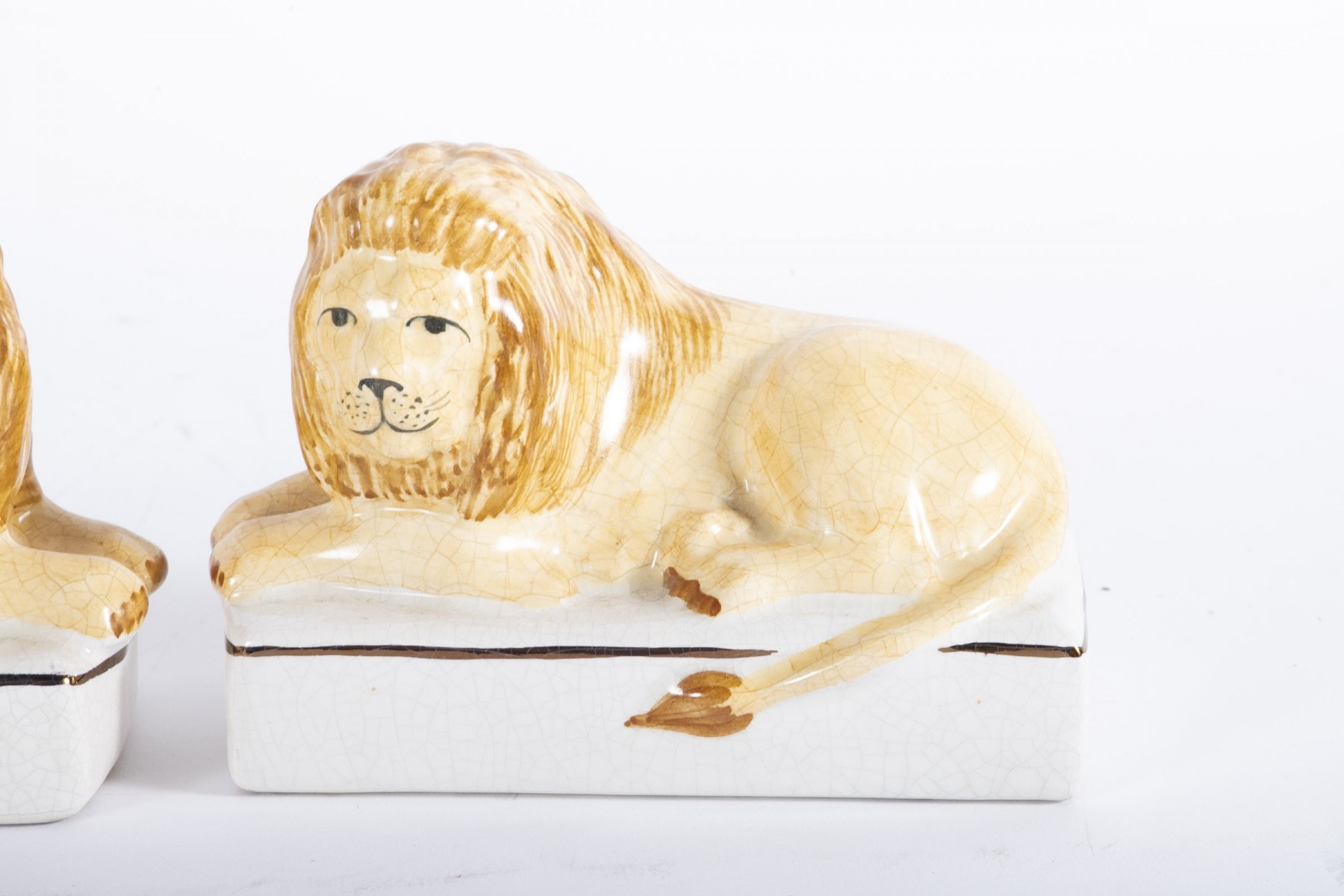Staffordshire | Staffordshire Ceramic Lion Figures | MutualArt
