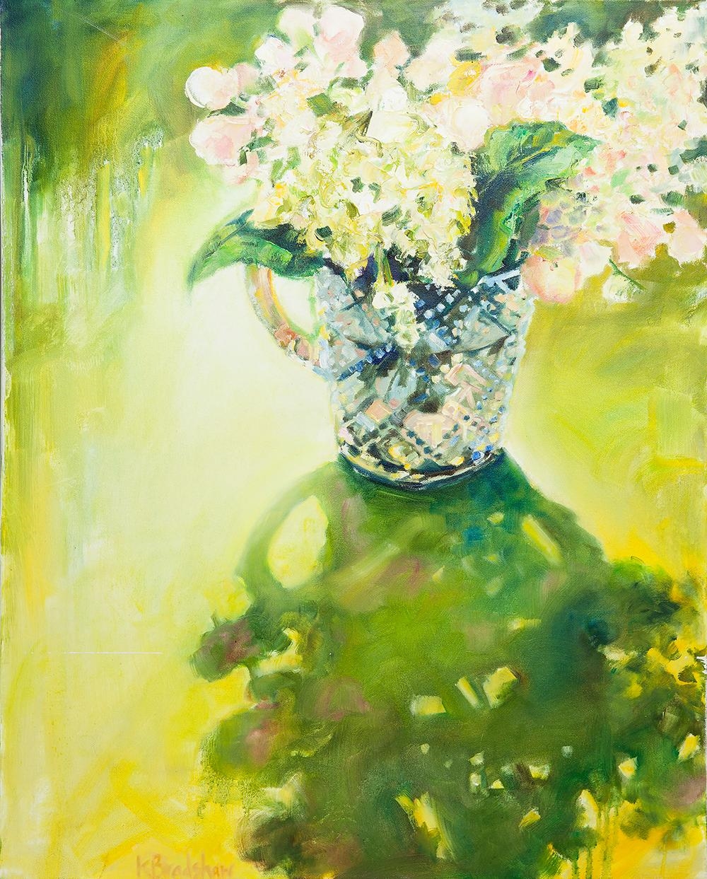 Kathy Bradshaw | Hydrangeas in Glass Pitcher (2013) | MutualArt