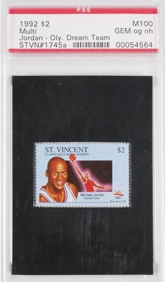 Michael Jordan | 1992 MICHAEL JORDAN DREAM TEAM $2 STAMP PSE M100 (1992 ...