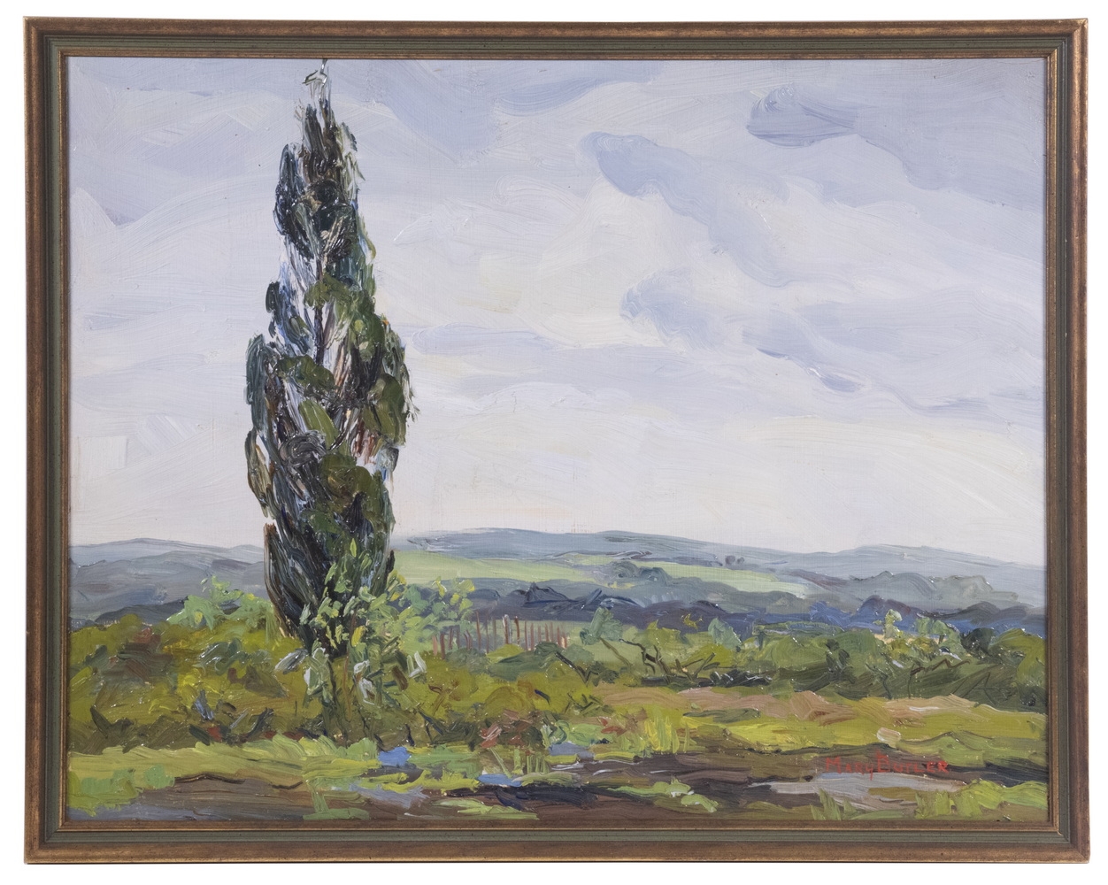 Mary Cable Butler | Summer Landscape with Cypress Tree | MutualArt