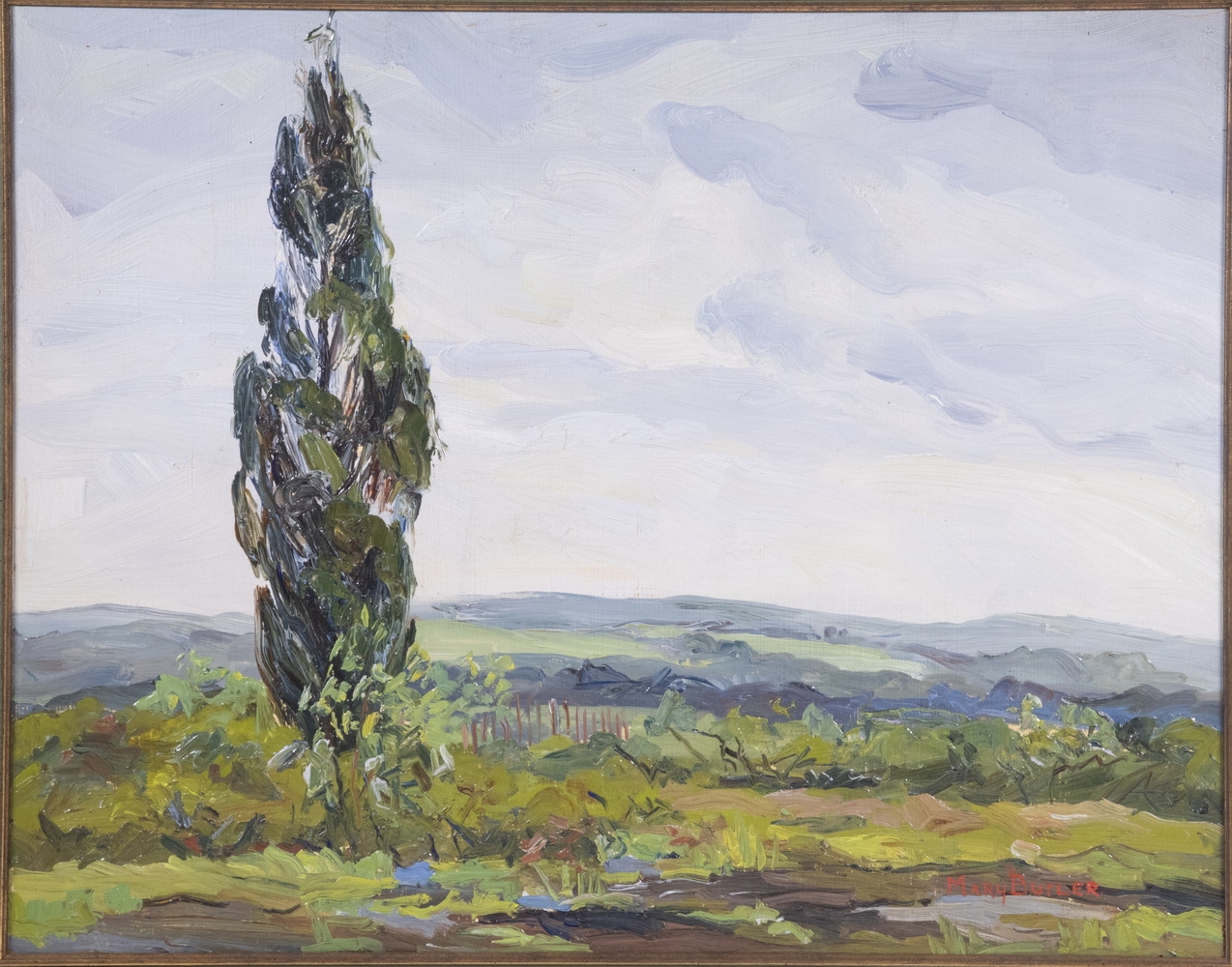 Mary Cable Butler | Summer Landscape with Cypress Tree | MutualArt