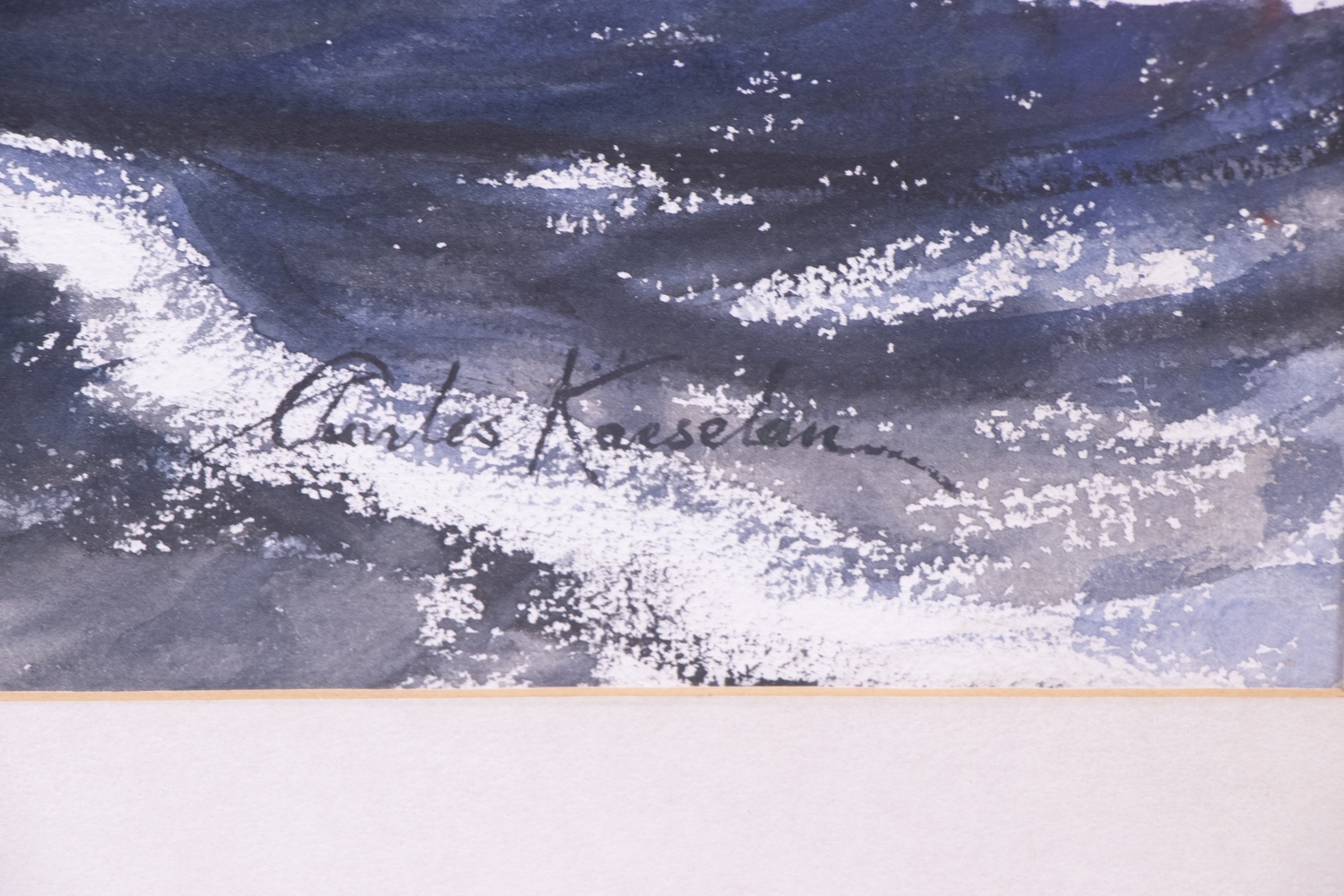 Charles Kaeselau | Three Fishermen in Dory with Passing Schooner ...