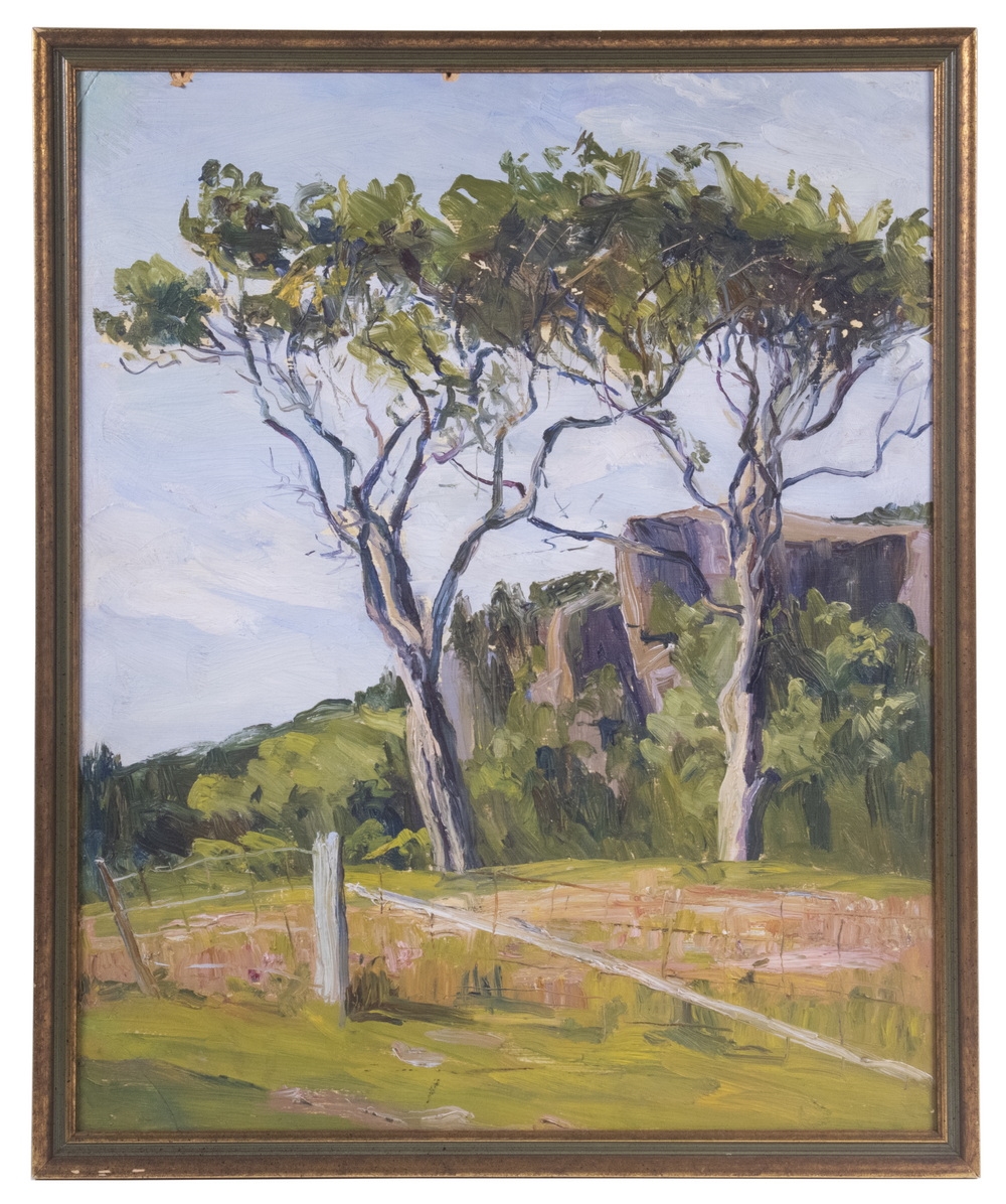 Mary Cable Butler | Landscape with Two Trees at a Fence Line | MutualArt
