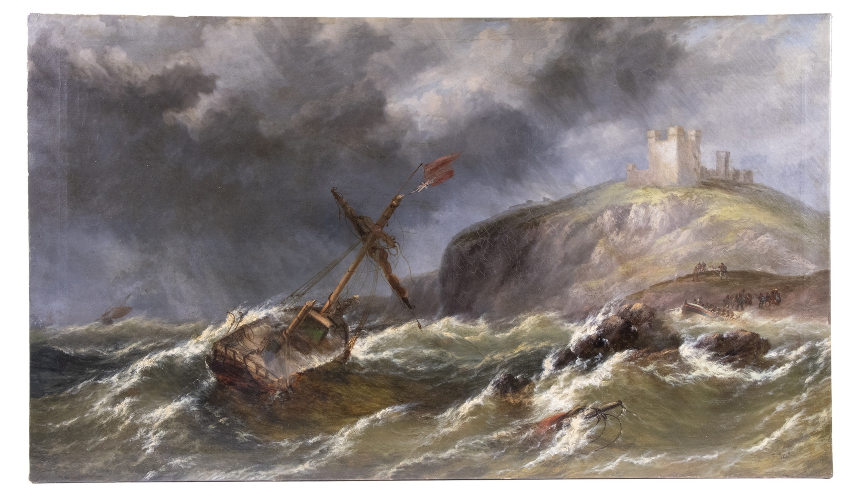 Thomas Rose Miles | Shipwreck at Bamburgh Castle (1870) | MutualArt