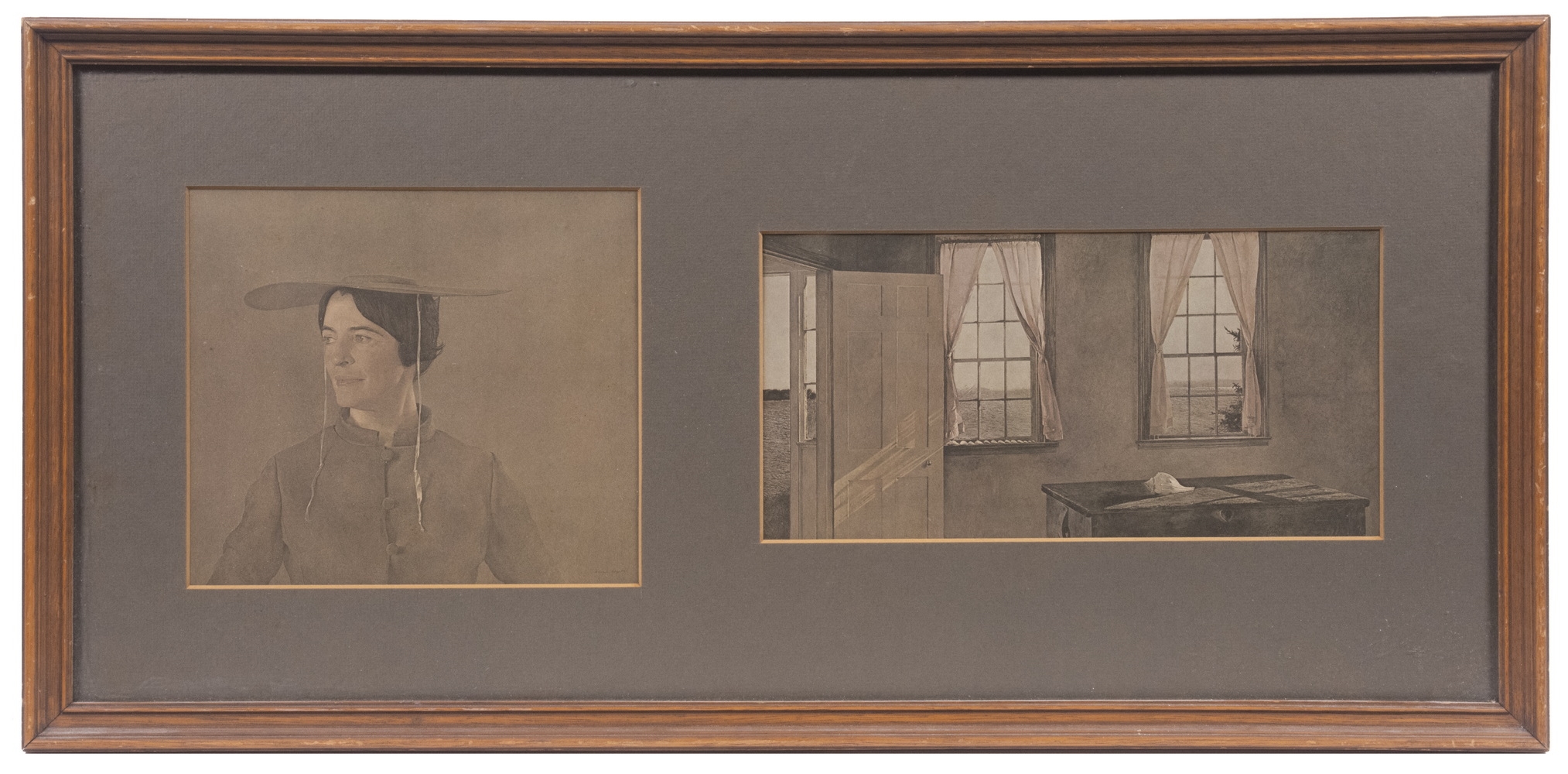 Andrew Wyeth | (2) Small prints in one frame (1963) | MutualArt