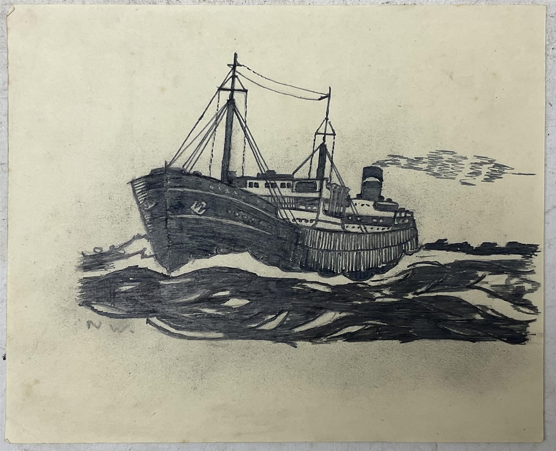 Norman Wilkinson | Fisherman Lighting his Pipe and Trawler at Sea ...