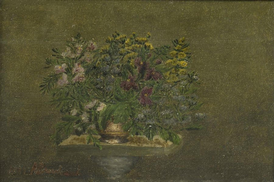 August André Bauchant | Petit bouquet sur fond vert (1932) | MutualArt