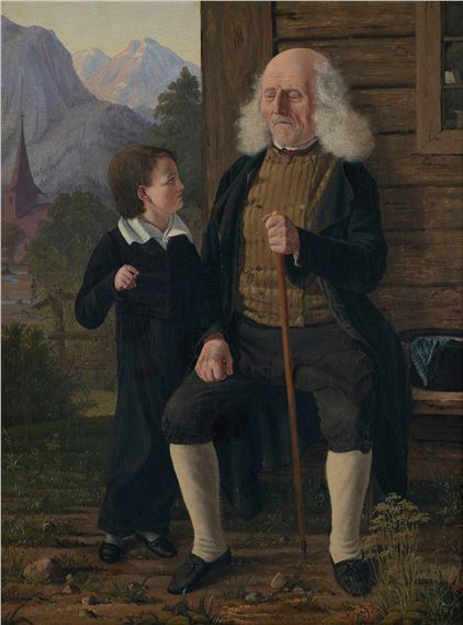 Joachim Frich | Eldre mann og gutt (1834) | MutualArt