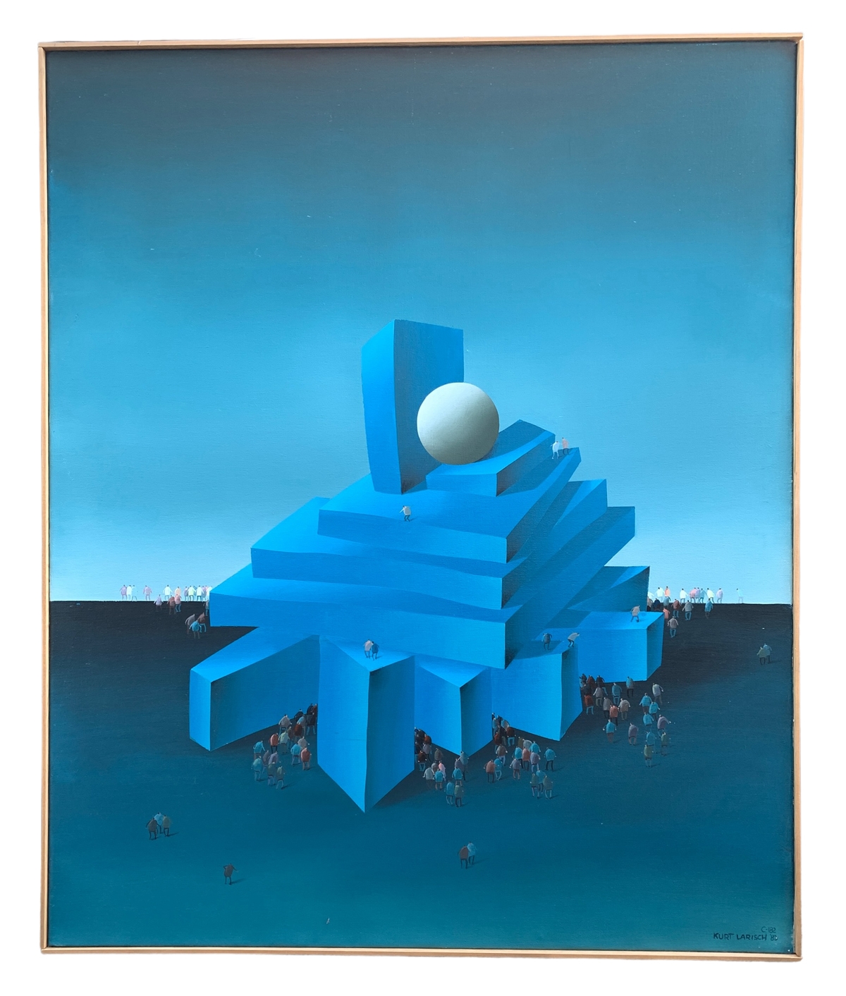 Kurt Larisch | Surreal Composition with Small Figures Entering Portals ...