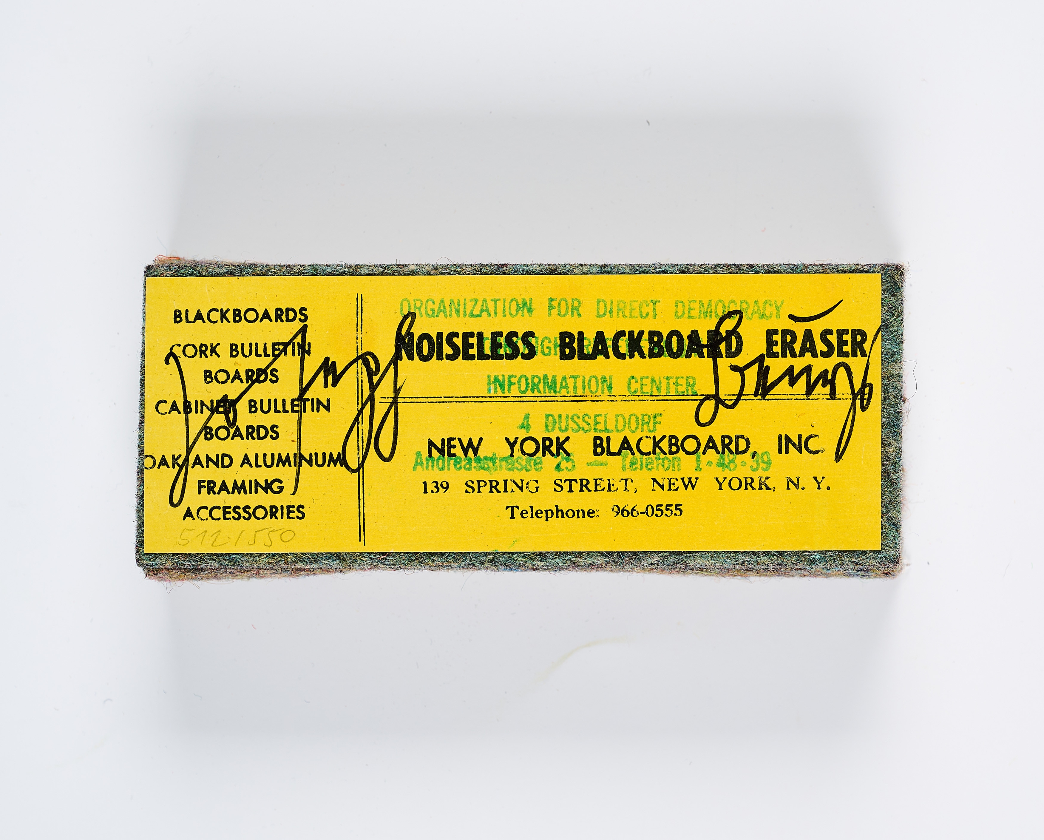 Joseph Beuys | Noiseless Blackboard Eraser. (1974) | MutualArt