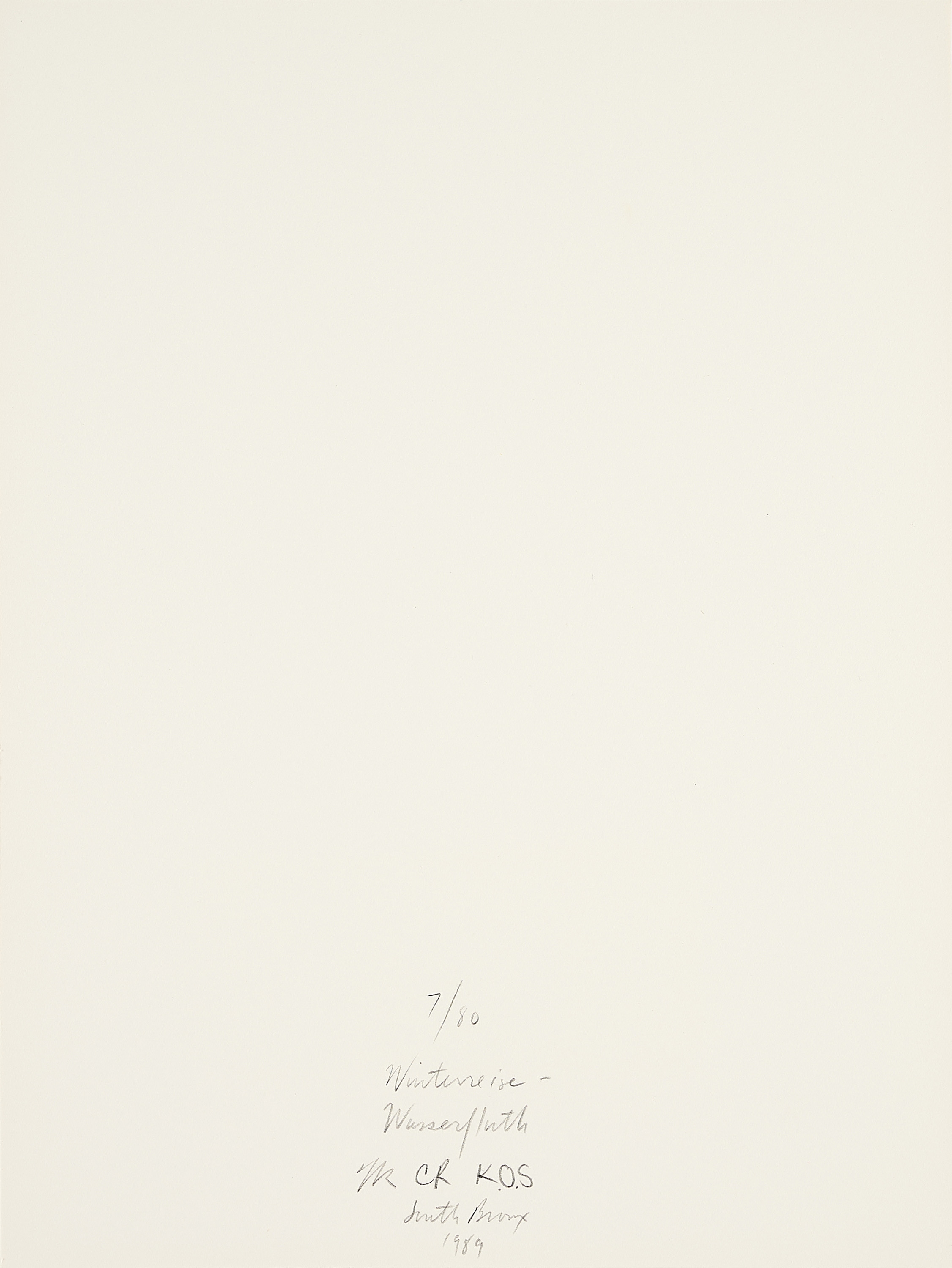 Tim Rollins & K.O.S. | Winterreise - Wasserfluth (for Parkett 20 ...