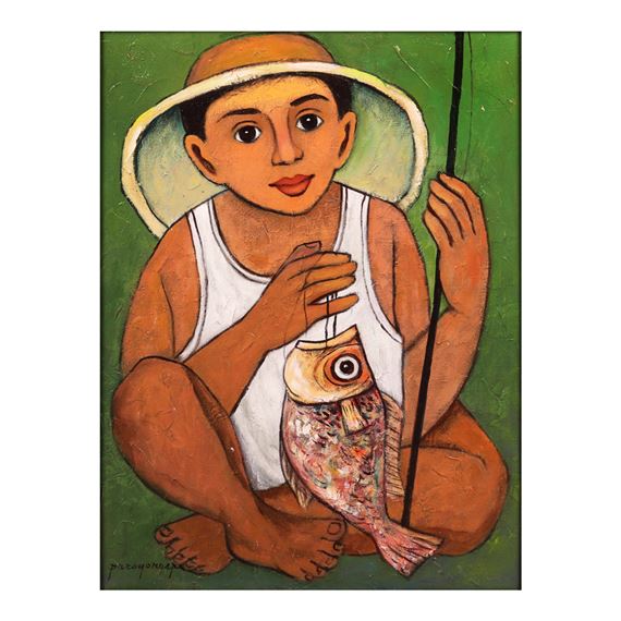 Paco Gorospe | Boy with Fish | MutualArt