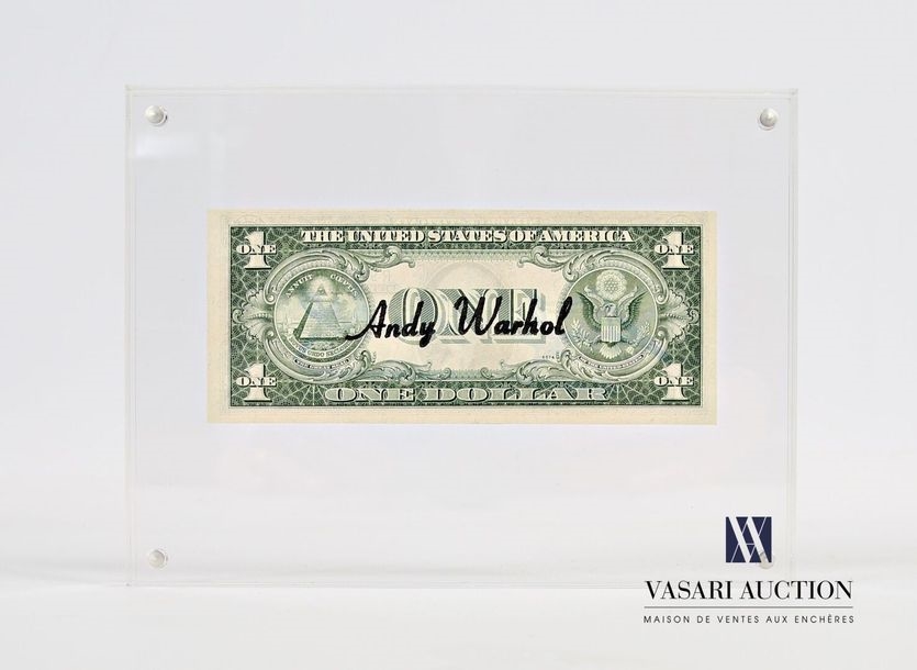Andy Warhol | 1 Dollar bill signed in blue | MutualArt