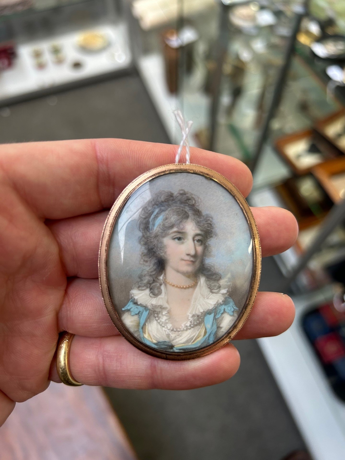 George Engleheart | Portrait miniature of Lady Astley wearing pearls on ...