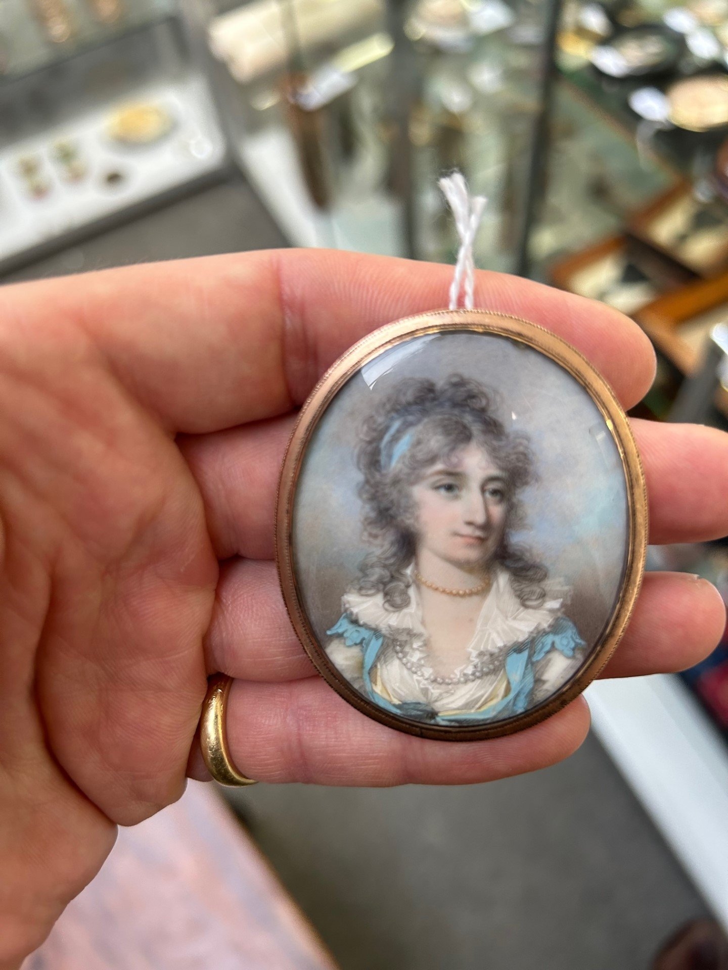 George Engleheart | Portrait miniature of Lady Astley wearing pearls on ...