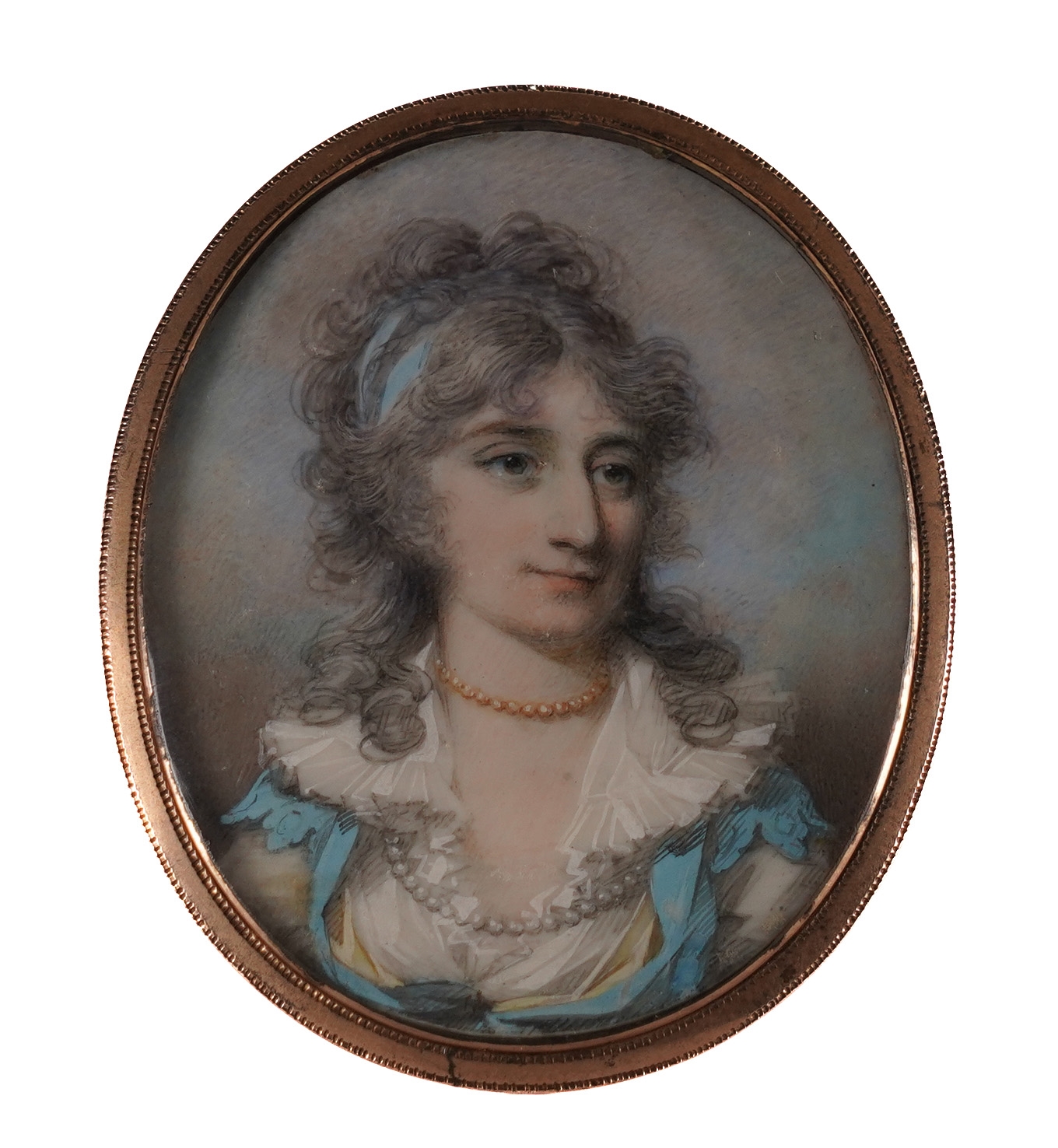 George Engleheart | Portrait miniature of Lady Astley wearing pearls on ...