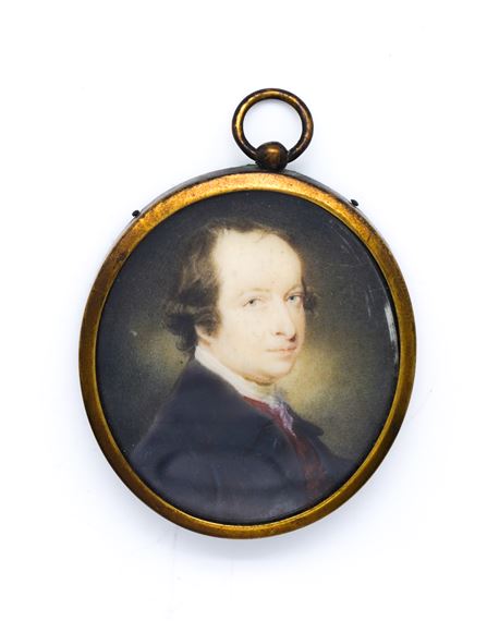Ozias Humphry | Portrait miniature of a gentleman in a dark coat on ...