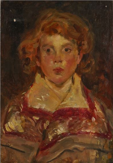 William Christian Symons | Portrait of a child with red hair | MutualArt