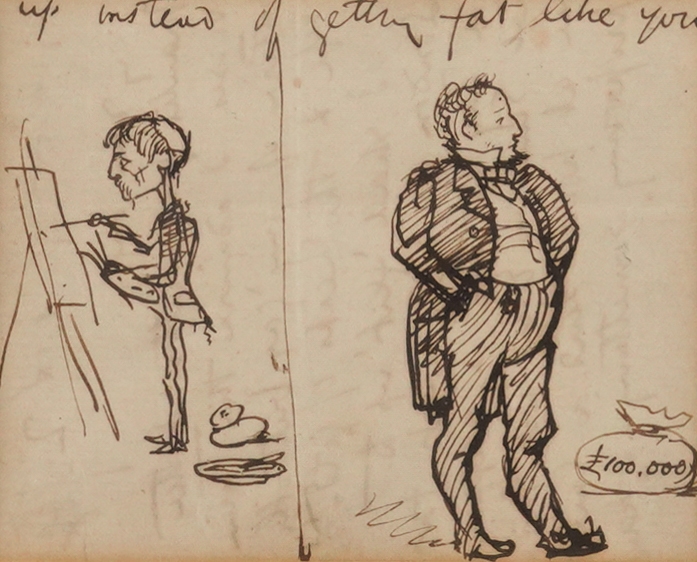 Frederick Walker | Self-caricature and caricature of his friend W. C ...
