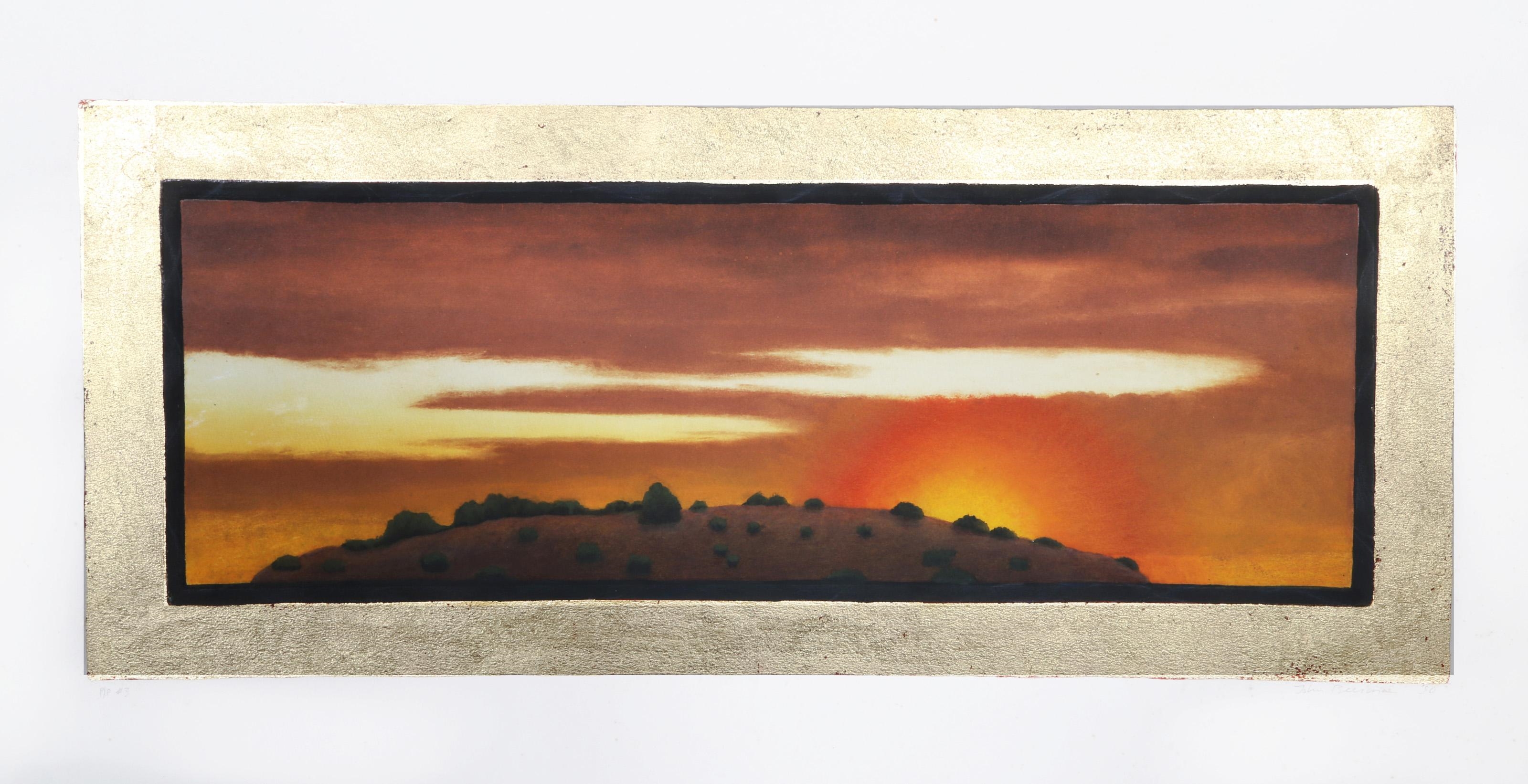 John Beerman | Orange Sunset Over Hill (1990) | MutualArt