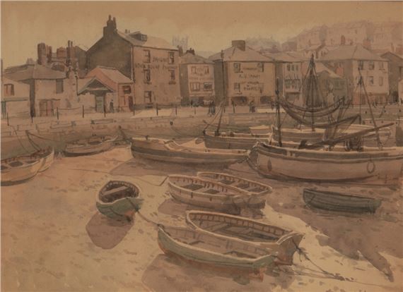 William E. Willats | Low Tide in Harbour | MutualArt