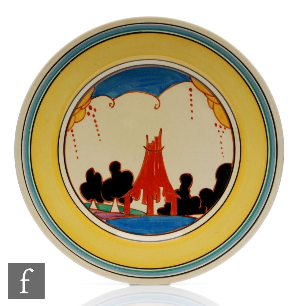 Clarice Cliff | Clarice Cliff - Summerhouse - A large circular plate ...