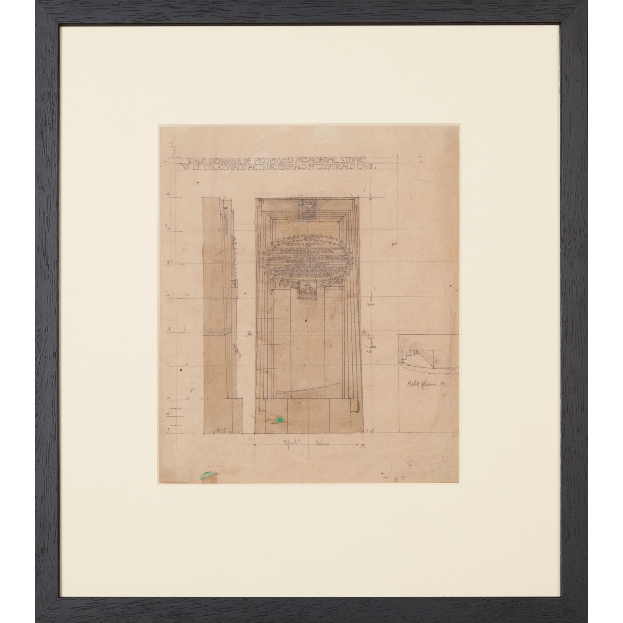 Charles Rennie Mackintosh | 'SCALE DRAWING OF PROPOSED MEMORIAL STONE ...
